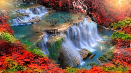 Colorful waterfall - Waterfalls & Nature Background Wallpapers on ...