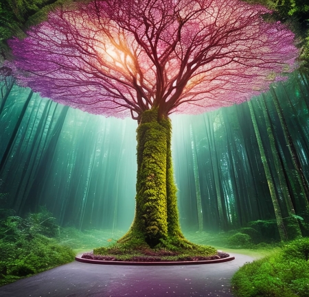 Magical tree in the forest - Fantasy & Abstract Background Wallpapers ...